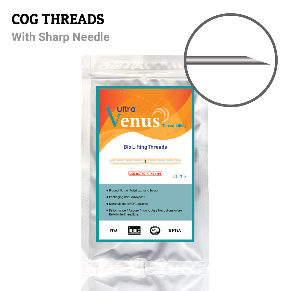 [Cog with Sharp Needle] Ultra Venus PDO Threads 20pcs/pack – JNS Costech